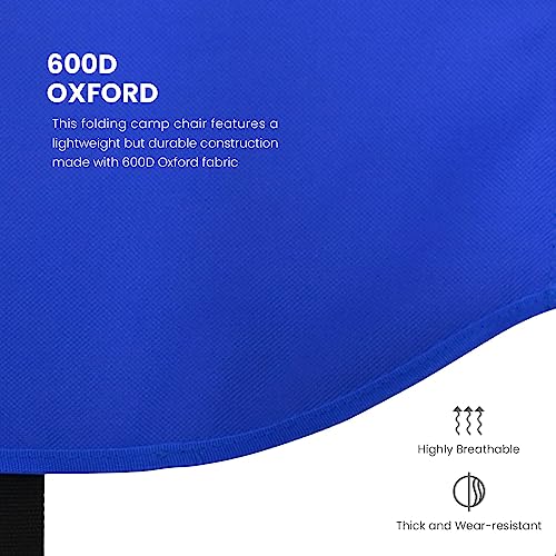 METKIIO Camping Chair β Outdoor Folding Chairs for Outside β Portable Chairs for Adults with Cup Holder, Media Pocket β Load-Bearing Folding Camping Chairs for Tailgating, Sports, Picnics