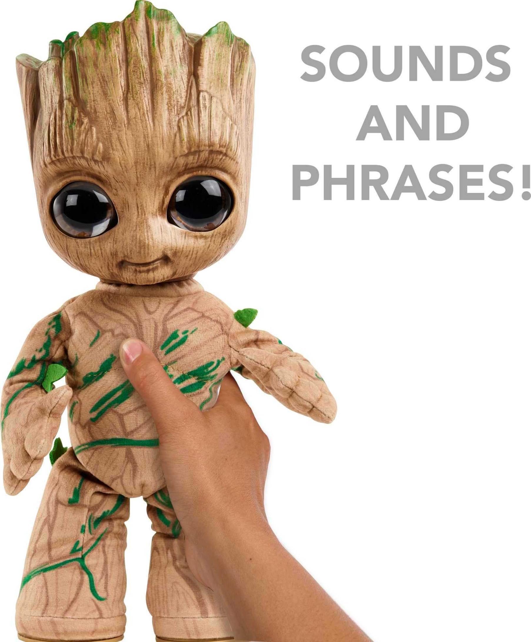 Mattel Marvel Plush, Groovin’ Groot Dancing & Talking Figure from the Disney+ Series I Am Groot, Soft Toy for Kids, Fans & Collectors