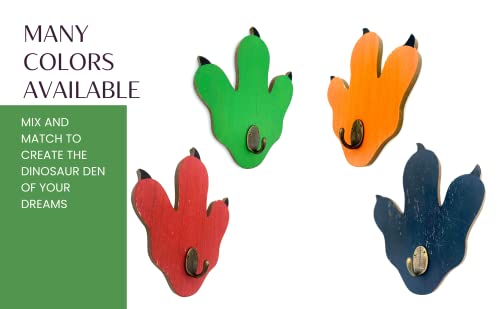 Dinosaur Footprint Kids Coat Hanger - Dinosaur Bathroom Decor - Dinosaur Decorations Classroom Organization Backpack Hook - Dinosaur Decor Boys Room Wall Decor