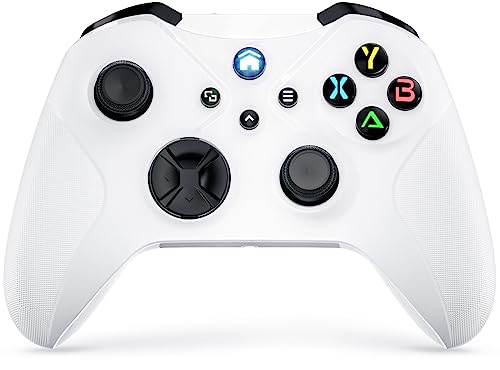 Dinosoo Wireless Controller for Xbox Series X/S/Xbox One/Xbox One S/One X, Compatible with Android/PC Windows 10/11, Built-in Dual Vibration TURBO Function 3.5mm Headphone Jack Macro Function White