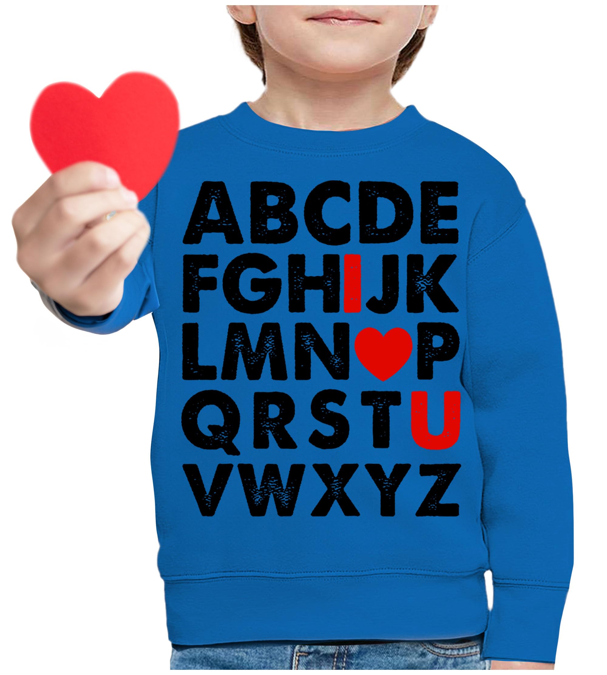 Valentines Day Shirt for Boys Girls Alphabet ABC Toddler Kids T-Shirts Sweatshirt 3T Blue