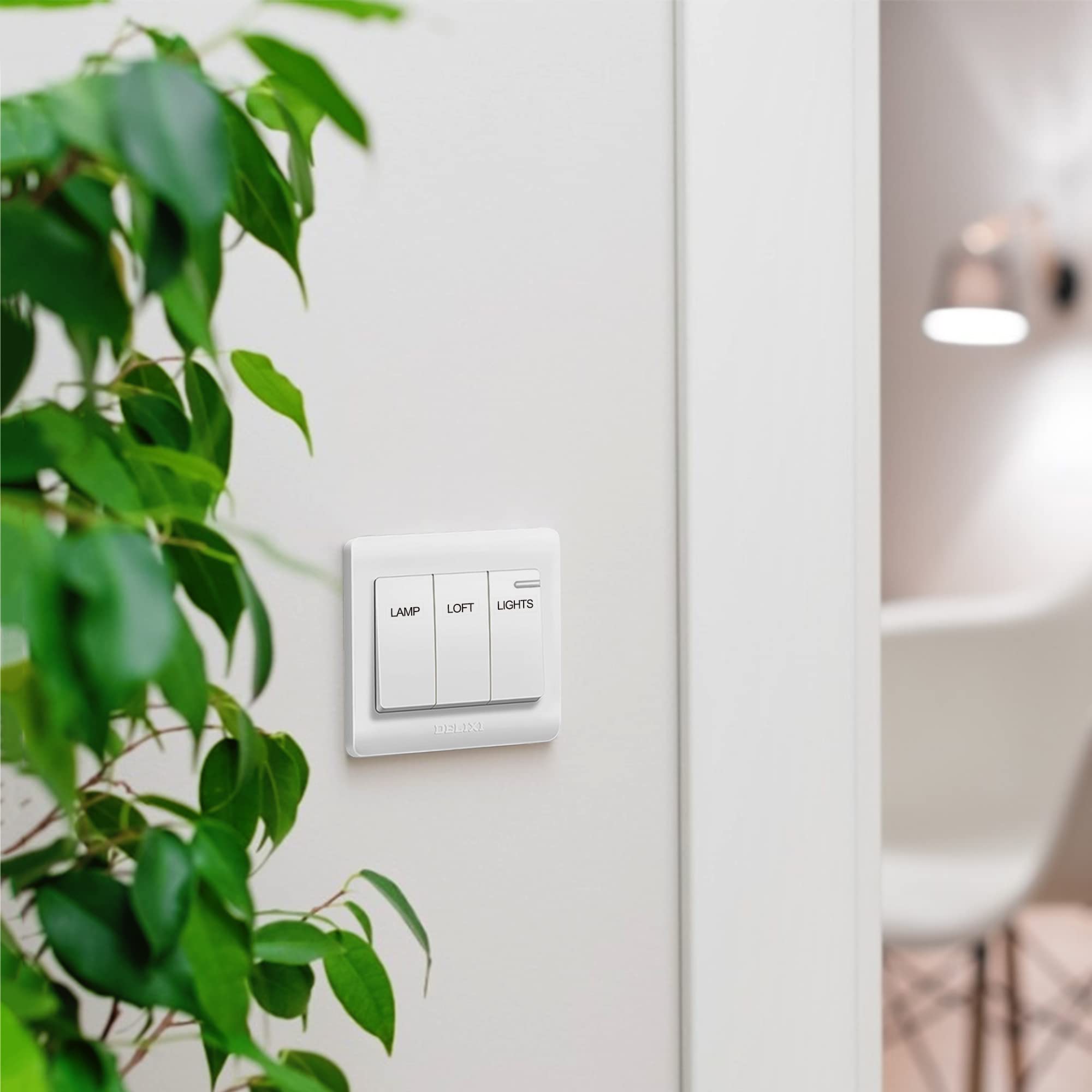 TOMALL 500Pcs Light Switch Labels Stickers with Text Transparent Household Light Fan Heater Bathroom Kitchen Garage DO NOT USE for New Home Office Hotel Public Places