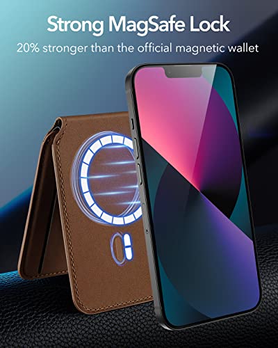 ESR HaloLock Vegan Leather Wallet Stand Classic Kickstand Case with HaloLock Compatible with iPhone 14 Pro Max Case, MagSafe-Compatible Case with Stand, Military-Grade Protection