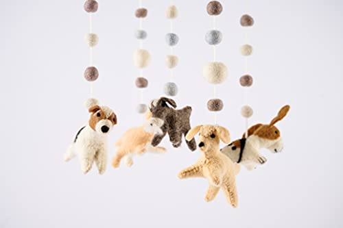 Mud Pie Baby Nursery Puppy Mobile, Multi-Color, 21 1/2" x 10" Dia