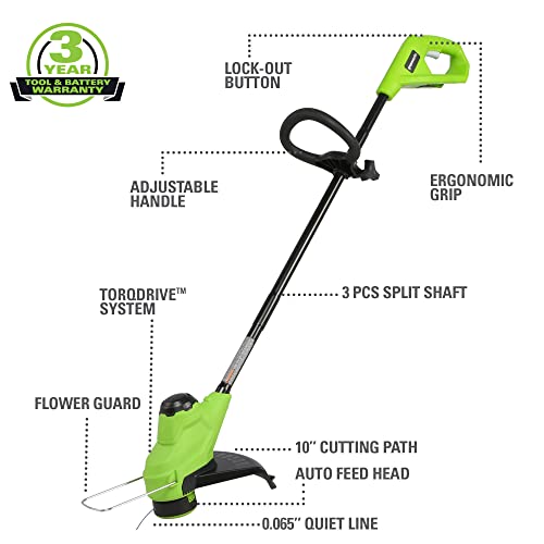 Greenworks 48V (2x24V) 19"Brushless Push Lawn Mower,2.0Ah Axial Blower (90 MPH/320),10"String Trimmer,22"Rotating Handle Hedge Trimmer,Combo Kit w/ (2) 4.0Ah Batteries, (1) 2.0Ah Battery & (2)Chargers