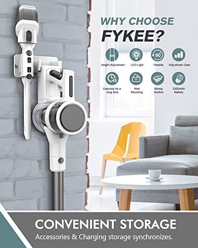 Fykee Cordless Vacuum Cleaner, Cordless Vacuum with Large Dust Cup and 80,000 PRM Brushless Motor, Stick Vacuum Cleaner with Large Detachable Battery up to 35 mins Run Time
