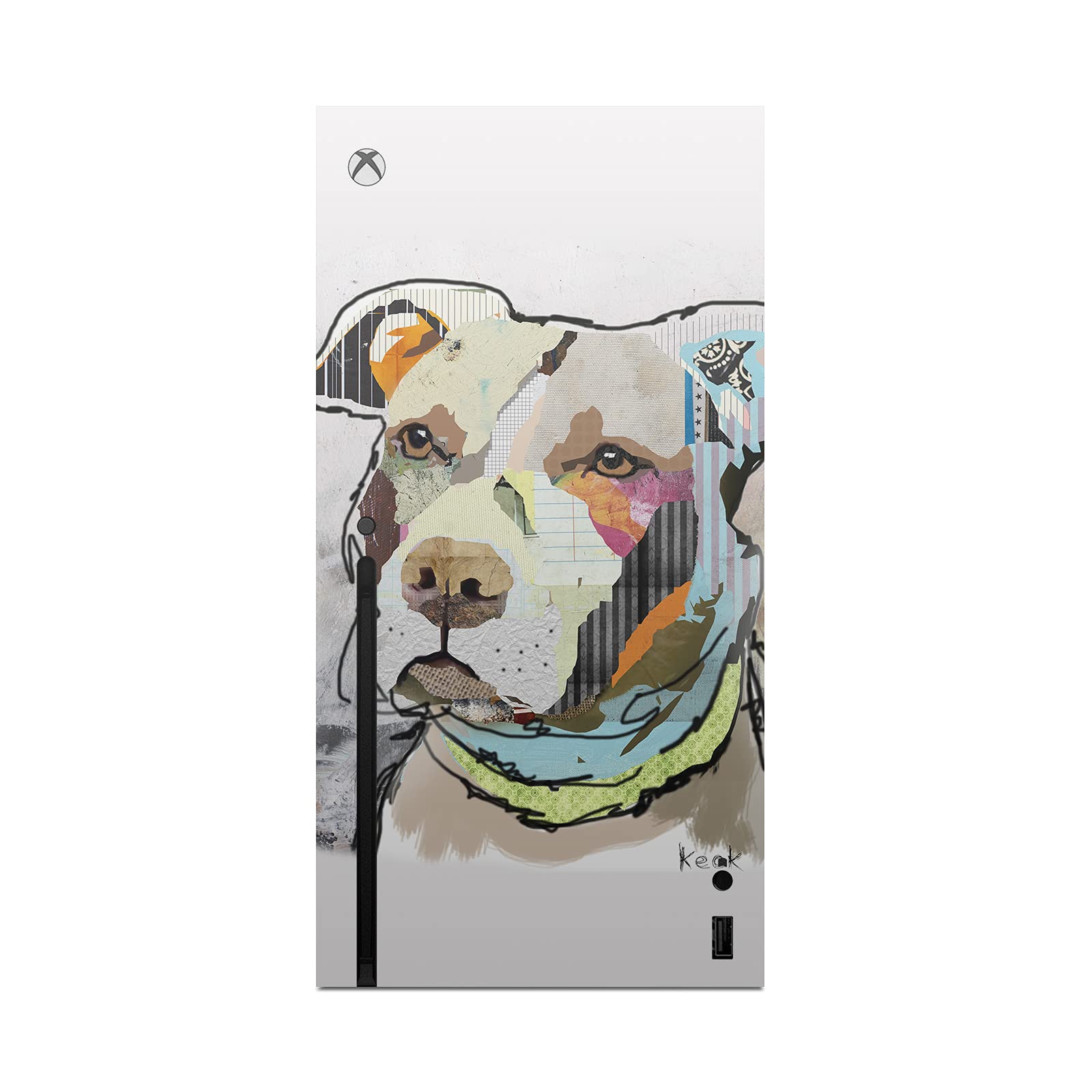 Head Case Designs Officially Licensed Michel Keck Pitbull Art Mix Matte Vinyl Sticker Gaming Skin Case Cover Compatible with Xbox Series X Console and Controller Bundle
