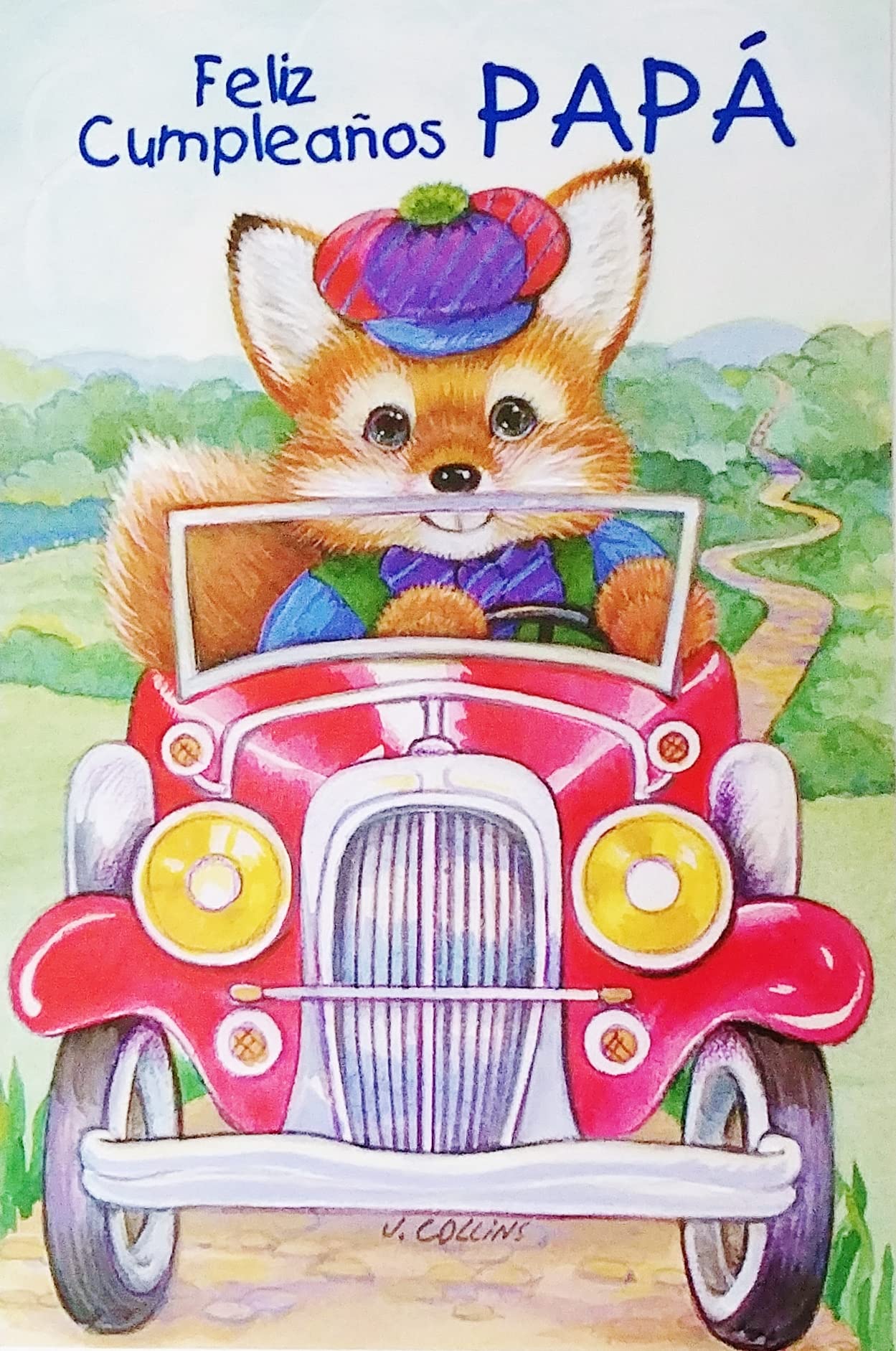 Feliz Cumpleanos Papa Tu Eres El Mejor - Happy Birthday Dad Greeting Card in Spanish Espanol with Fox