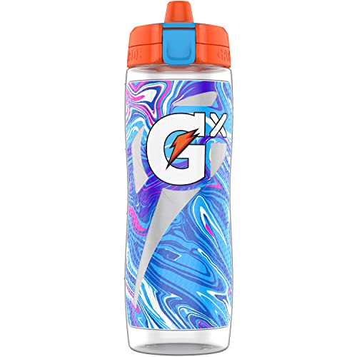 Gatorade Gx Hydration System, Non-Slip Gx Squeeze Bottles, Marble Black & Gx Hydration System, Non-Slip Gx Squeeze Bottles, Marble Blue