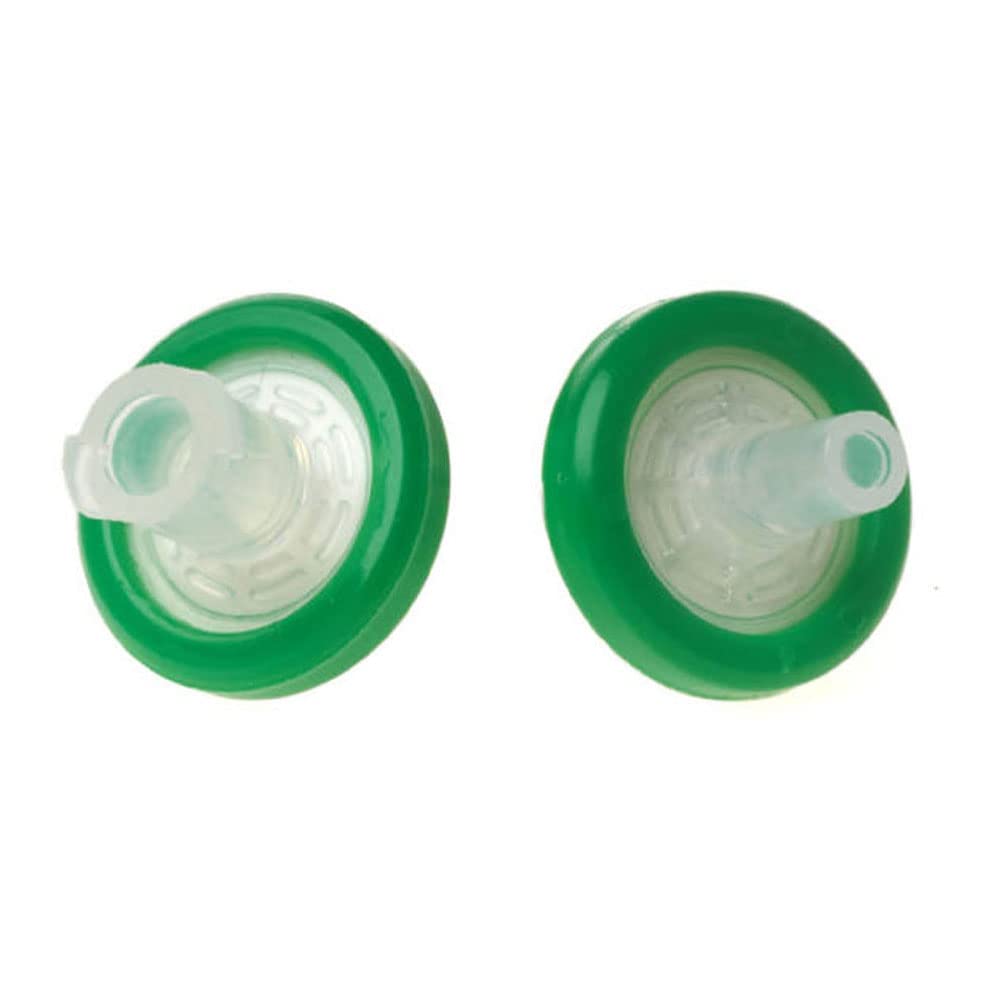 Celltreat 229746 Polyethersulfone Syringe Filter Membrane, 0.22µm Pore Size, 13mm Diameter, Green (Case of 75)