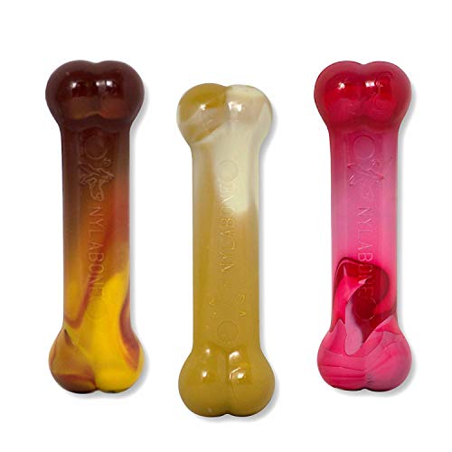 Nylabone Flavor Frenzy Power Chew Triple Pack Chili Cheese Dog, Popcorn & Cherry Small/Regular (3 Count)