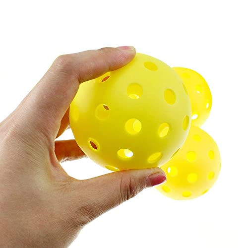 jehezkel 12 Pack Pickleball Balls, 40 Holes Pickleballs for Outdoor or Indoor, Pickle Ball Set, Durable, Hard Bounce, High Elasticity, USAPA Standard