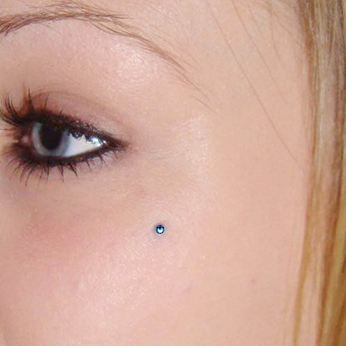 AtoZ Piercing Rainbow 5MM Round Crystal Stone 316L Surgical Steel Top Micro Dermal Anchor Jewelry