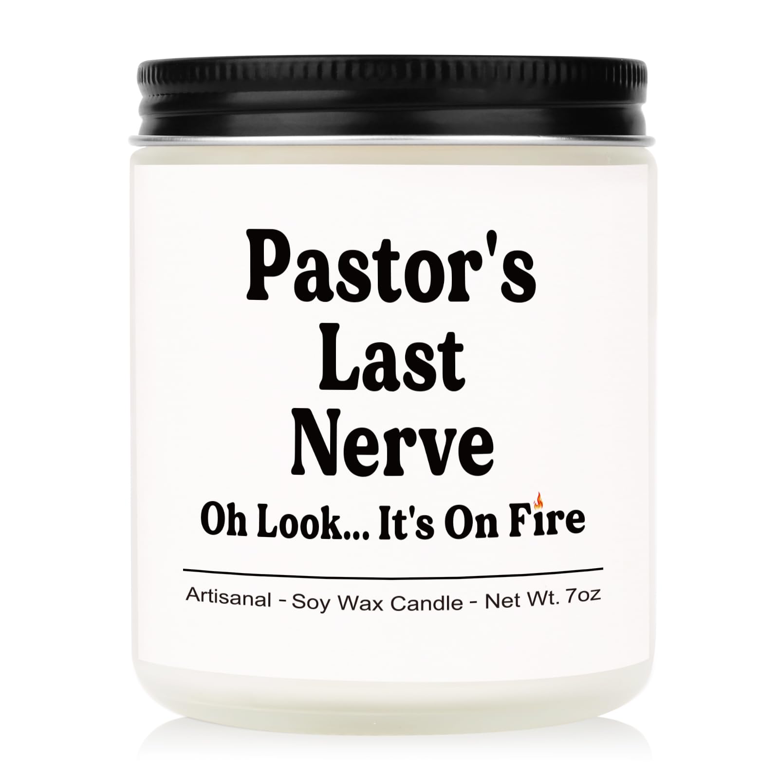 Craftique Funny Pastor Appreciation Gifts, Pastor Gifts for Men Women- Handmade Scented Candle- Birthday Retirement Ordination Christmas Gifts for Pastor, Gift for Pastor Appreciation Day, 7oz