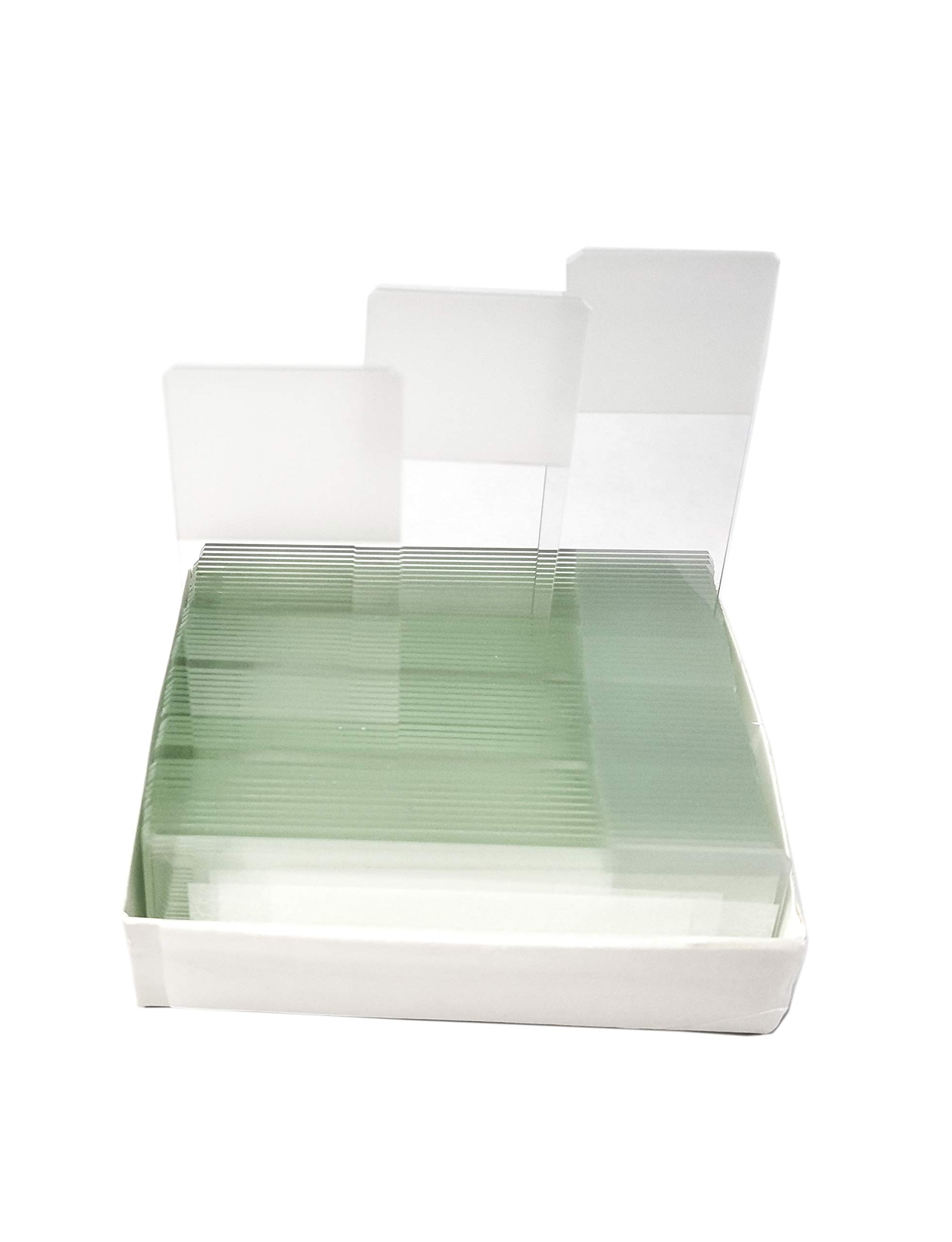 MUHWA 50PCS Blank Microscope Slides and 100PCS Square Cover Glass 22mmx22mm Coverslip (7105 Frosted)
