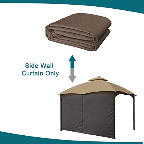 Gazebo Universal Replacement Privacy Curtain - Wonwon Privacy Panel Canopy Side Wall with Zipper for 10' x 10' Outdoor Gazebo (Brown)