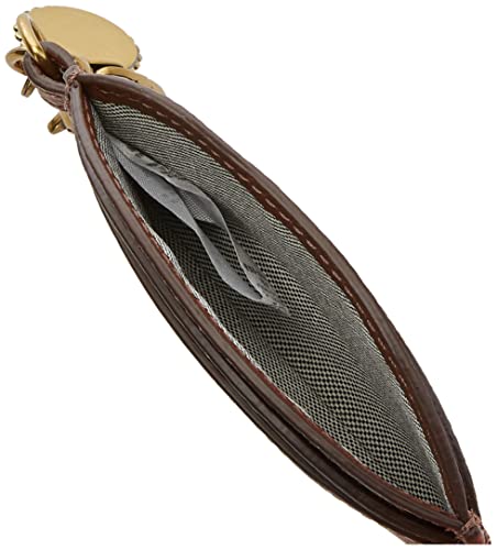 Fossil Women's Polly Leather Wallet Slim Minimalist Card Case with Keychain, Brown (Model: SL6455200)