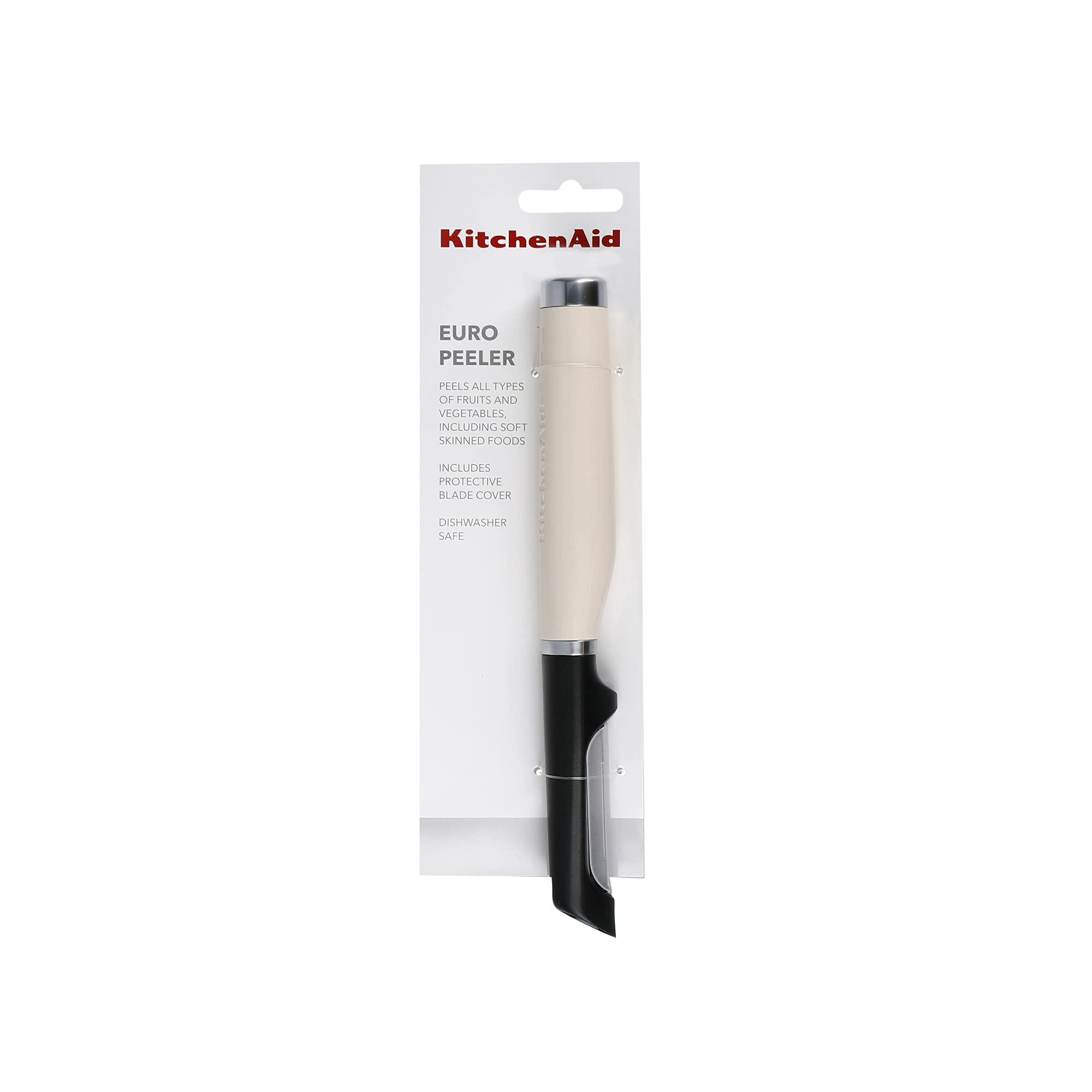 KitchenAid Euro Peeler, Stainless Steel Swivel Peeler for Fruit and Vegetables – Almond Cream