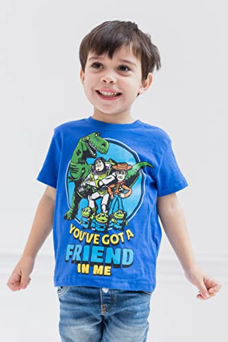 Disney Pixar Toy Story Buzz Lightyear Woody Rex Toddler Boys 3 Pack Graphic T-Shirts Multi 2T