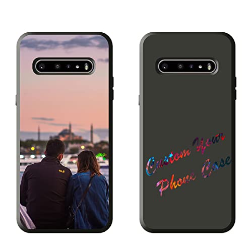 GSDMFUNNY Custom Personalized Photo Text Phone Cases for LG V60 ThinQ 5G Customize Picture Protective Phone Cases Compatible with LG V60 ThinQ 5G Soft TPU Black Case Gifts