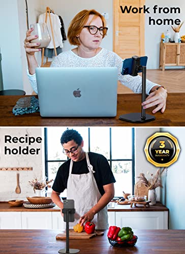 Cooper ChatStand, Height Adjustable Cell Phone Stand for Desk | Cell Phone Holder, Desk Phone Stand for Recording, iPhone Stand for Desk Accessories, iPhone Phone Holder Stand Office (Metallic Gray)