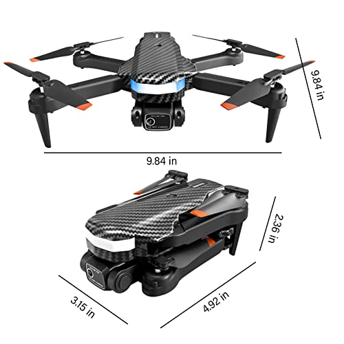 GBSELL Carbon Fiber Dual Camera Drone - 8K High-Definition Picture Level - 12 + Minutes Flying Time - Opticals Positioning Hover,393ft Maximum Flight Altitude for Party (BK 68A)