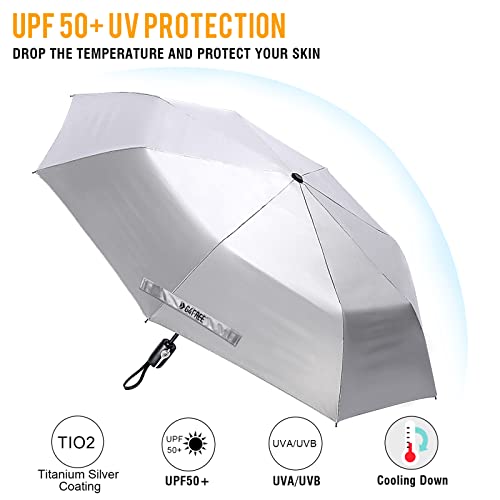 G4Free UPF 50+ UV Protection Large Travel Umbrella 46 Inch Auto Open Close Windproof Sun Blocking Umbrella (Lake Blue)