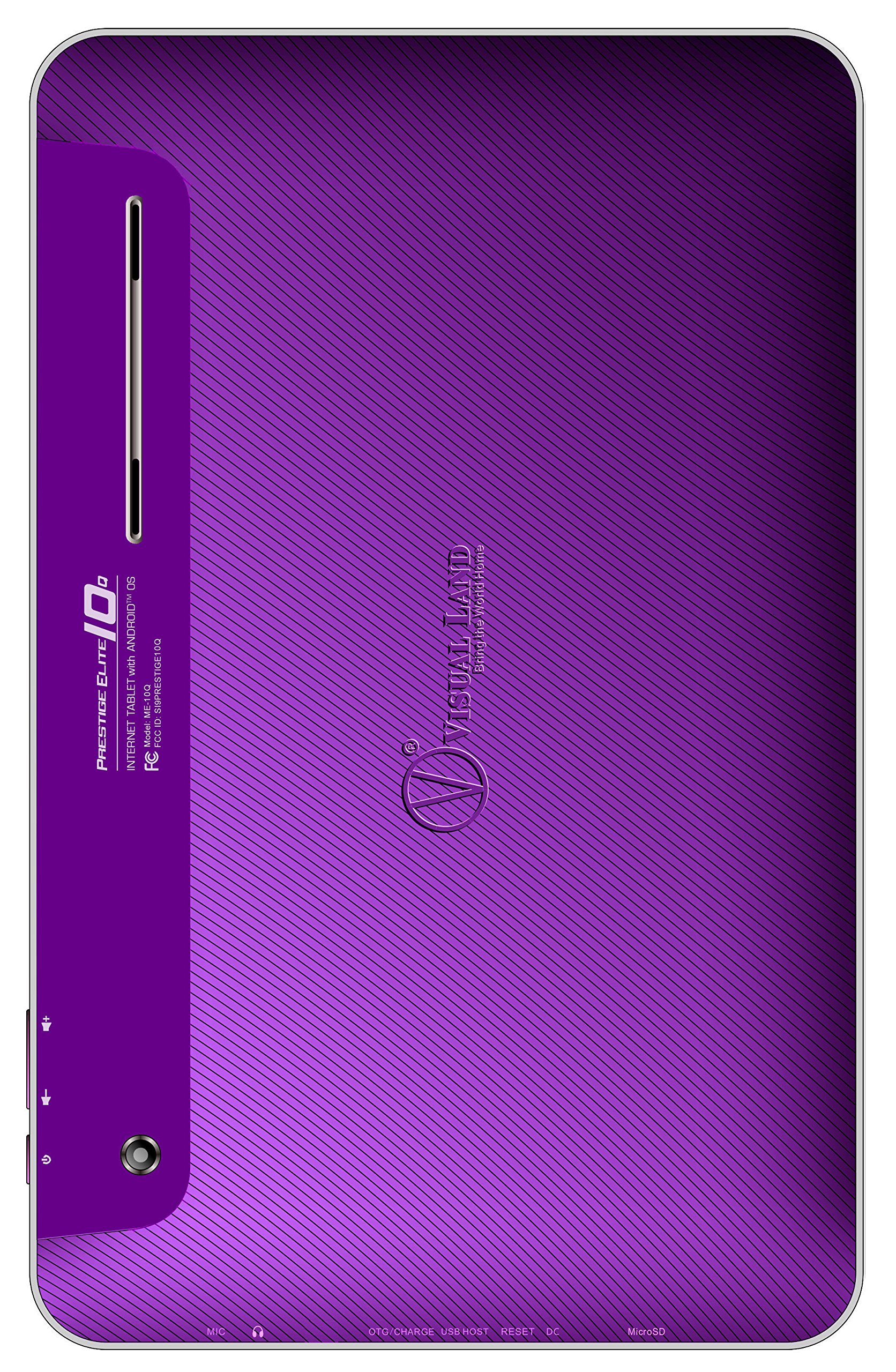 Visual Land Prestige ELITE 10QL 10.1 Inch Quad-Core Android 5.0 Lollipop 16GB Tablet with Keyboard Case - Purple