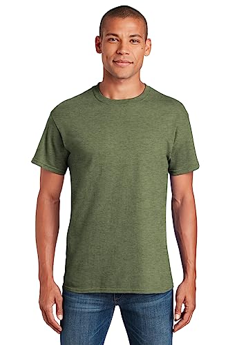Gildan Adult Softstyle Cotton T-Shirt, Style G64000, Multipack, Heather Military (2-Pack), X-Large
