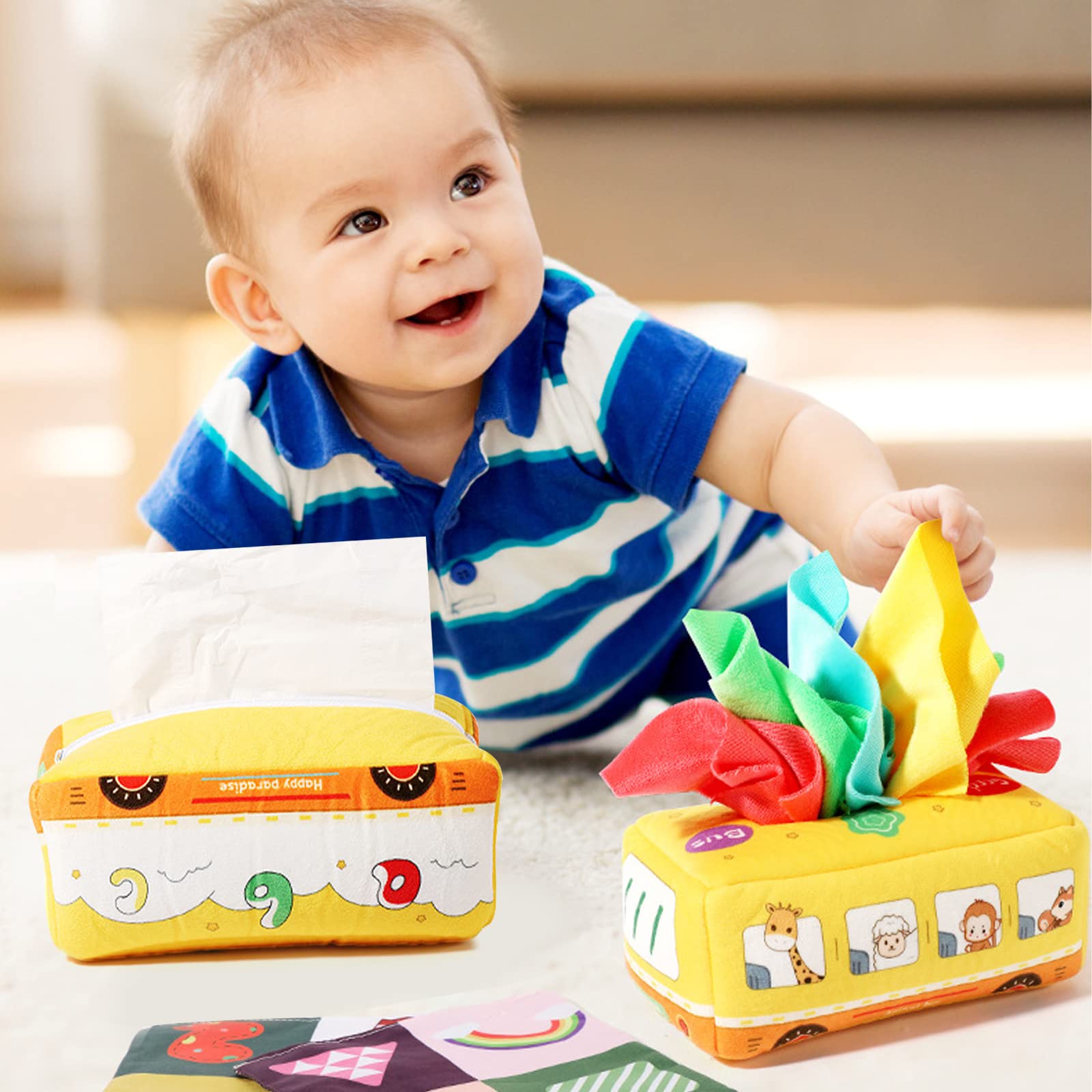 Baby Tissue Box Toy Baby Magic Tissue Box Baby Sensory Tissue Box Tissue Box Toys for Babies 6-12 Months