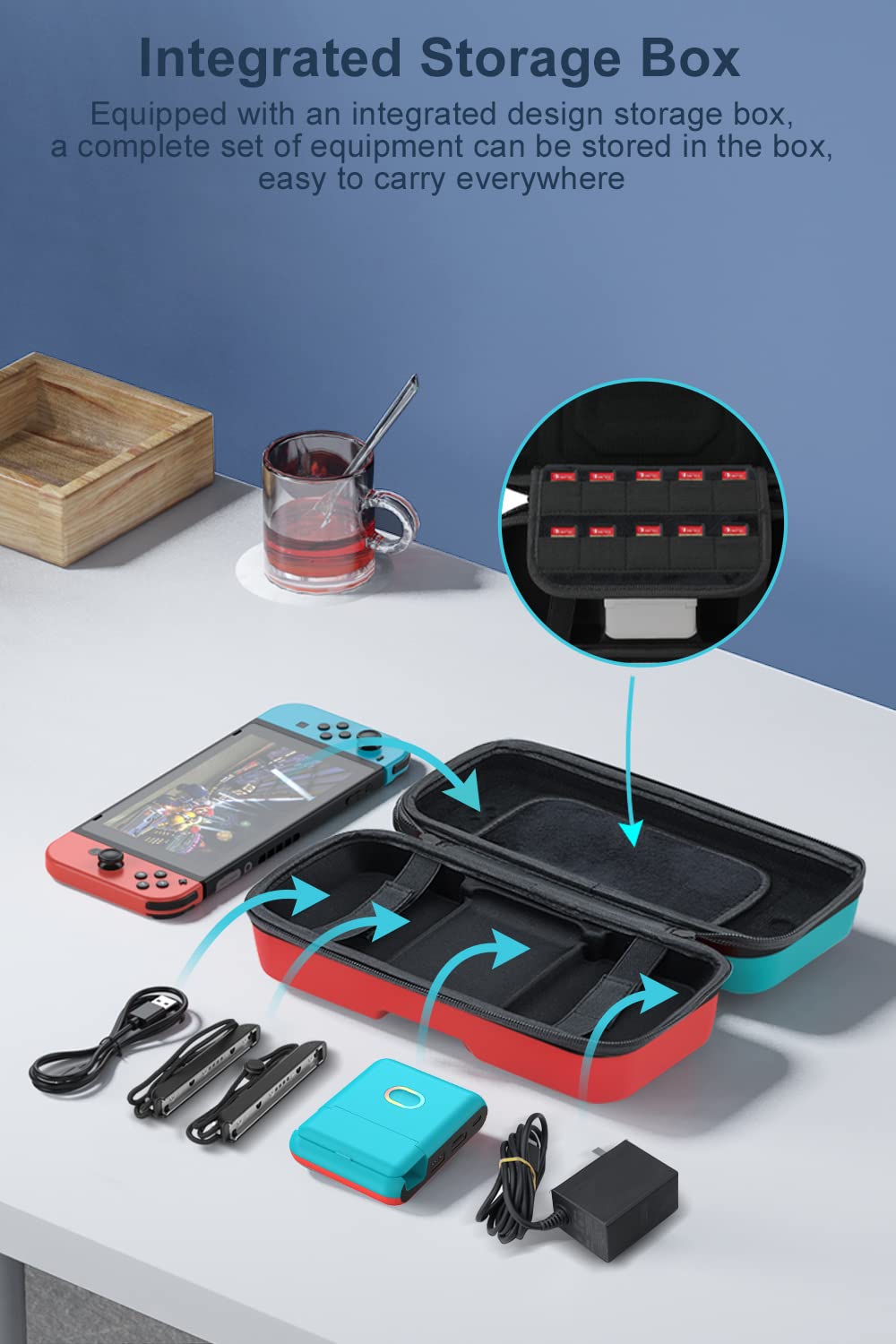 Kingstar Switch Dock for Nintendo Switch - Portable Switch Docking Station with Carrying Case, PD Fast Charging, RJ45 Gigabit Ethernet, HD Projection HDMI Port for Switch OLED Console and Accessories