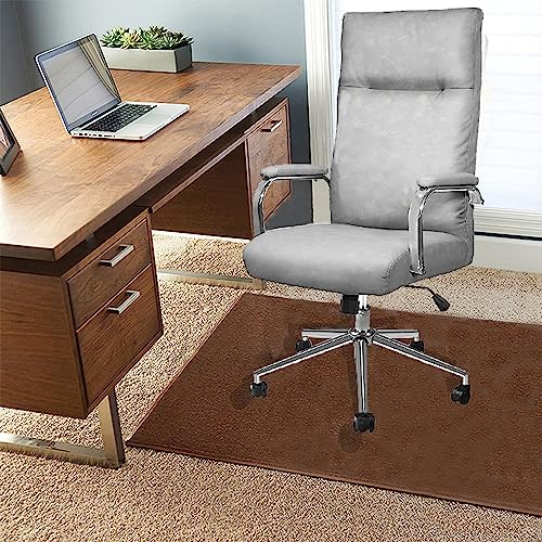 Office Chair Ergonomic Desk Chair,Swivel Computer Desk Chair with Adjustable Height and Wheels,High Back Leather Executive Chair with Lumbar Support,Grey