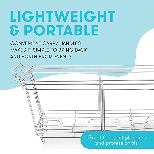 Disposable Chafing Dish Buffet Set Food Warming Trays - Buffet Set Trays Food Warmers for Parties & Events - Replacement Chafing Dishes for Catering (3 Wire Racks)