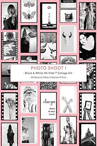 Black and White Wall Collage Kit - 50 Prints for Trendy Room Decor – Minimalistic Black and White and Grey Girls Bedroom Decor - Set of 50 Pcs Photo Prints 4x6
