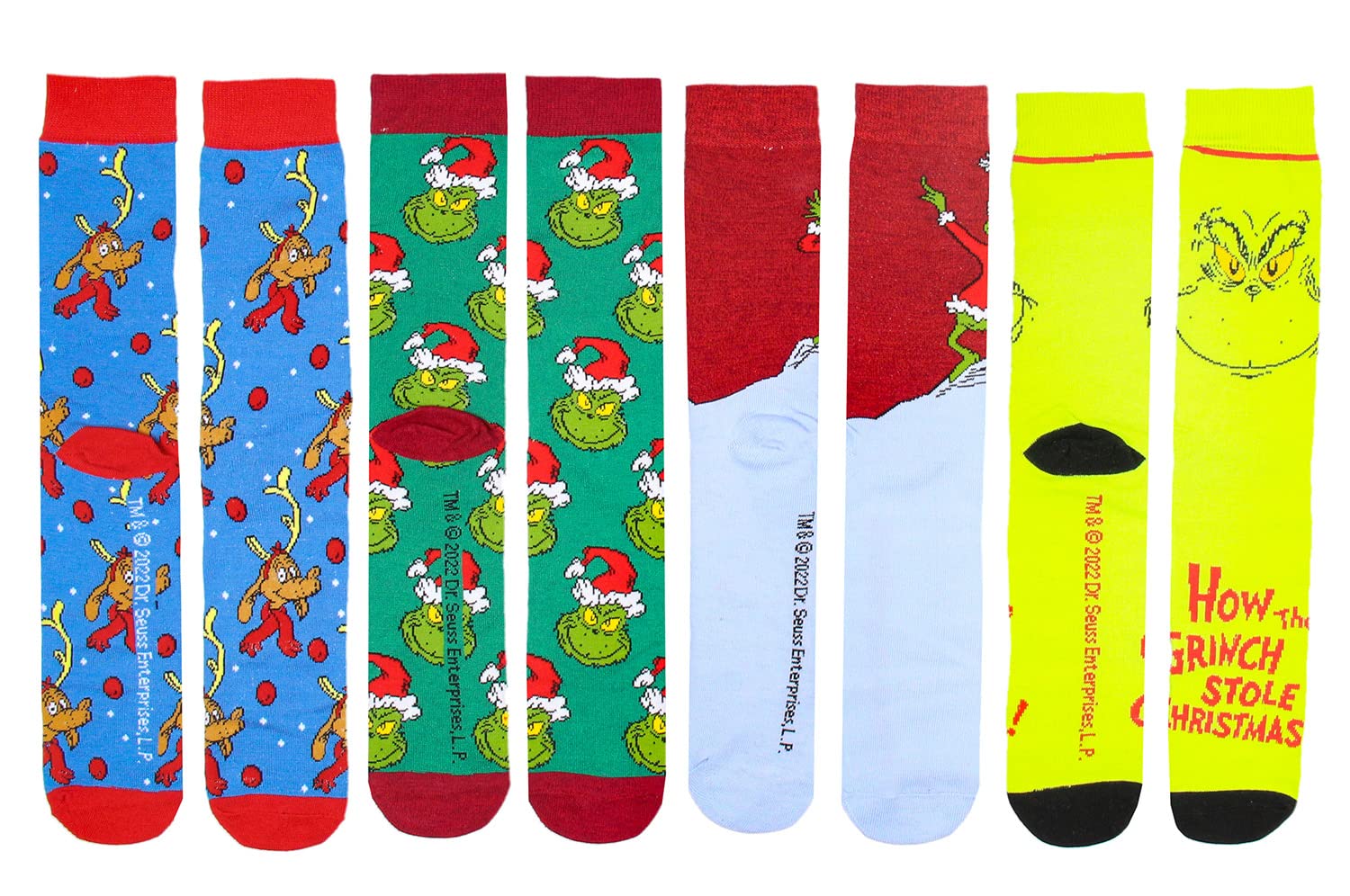 Bioworld The Grinch Merry Grinchmas 12 Grinchy Days Of Socks Mix and Match Gift Box Set