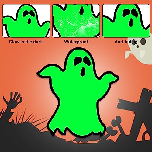 Halloween Decorations Outdoor Yard Signs, 6 PCS Glow in the Dark Fluorescence Halloween Scary Ghost Yard Signs with Stakes,Scary Silhouette Halloween Decorations for Outdoor Lawn Garden