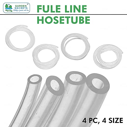 GARDEN SECRETS (4 sizes) Fuel Line Fuel Hose Replacement Fuel Tube for Lawn Mower String Trimmer Chiansaw Blower Generator Power Tools with Small Engine