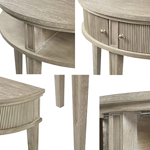 MARTHA STEWART Console Table for Entryway with Storage Farmhouse Living Room Furniture Décor, 31" W x 14" D x 30" H, Reclaimed Greige