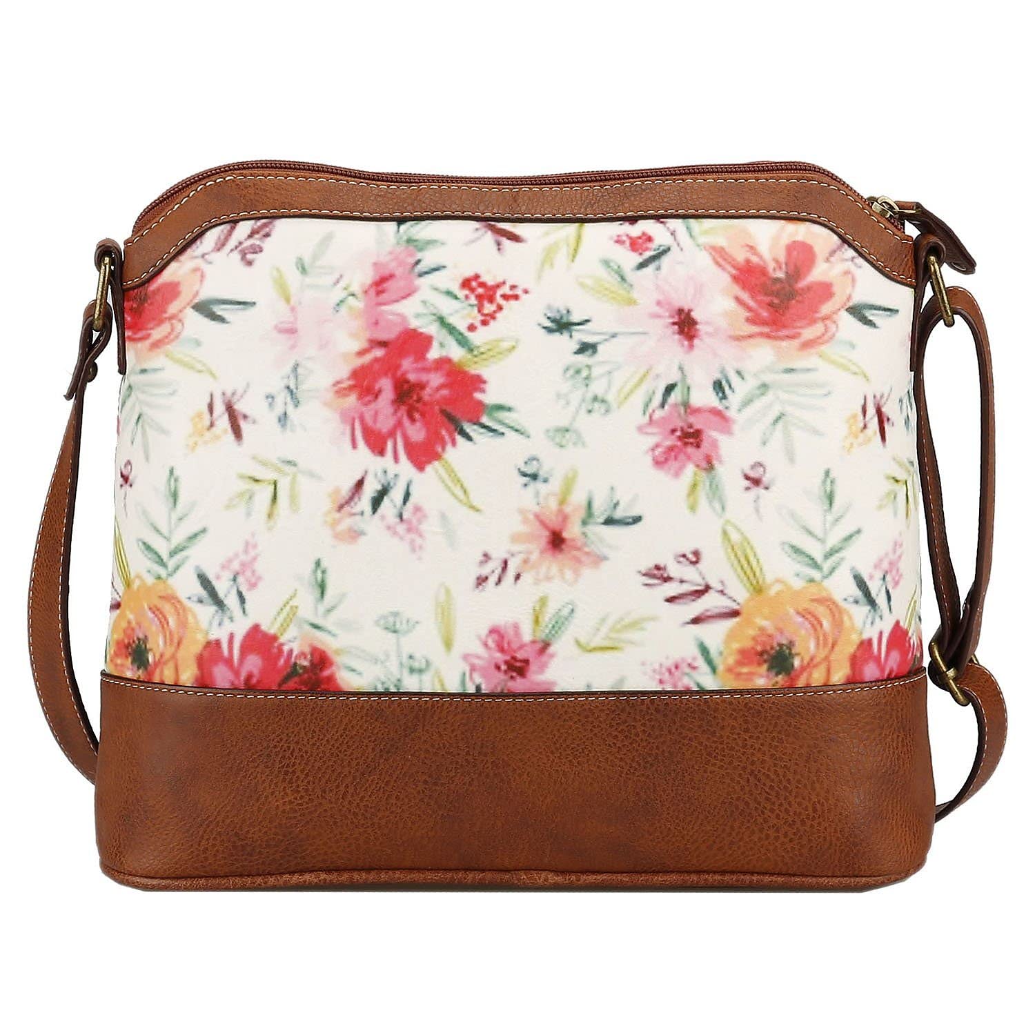 b.o.c. Whitley Floral Vegan Leather Crossbody Handbag One Size White multi
