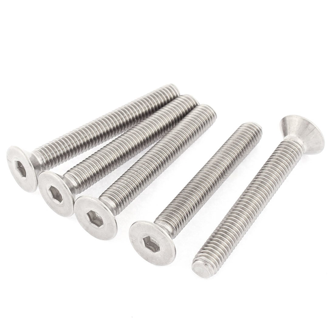uxcell M8 x 60mm Stainless Steel Hex Socket Countersunk Flat Head Screws 5pcs