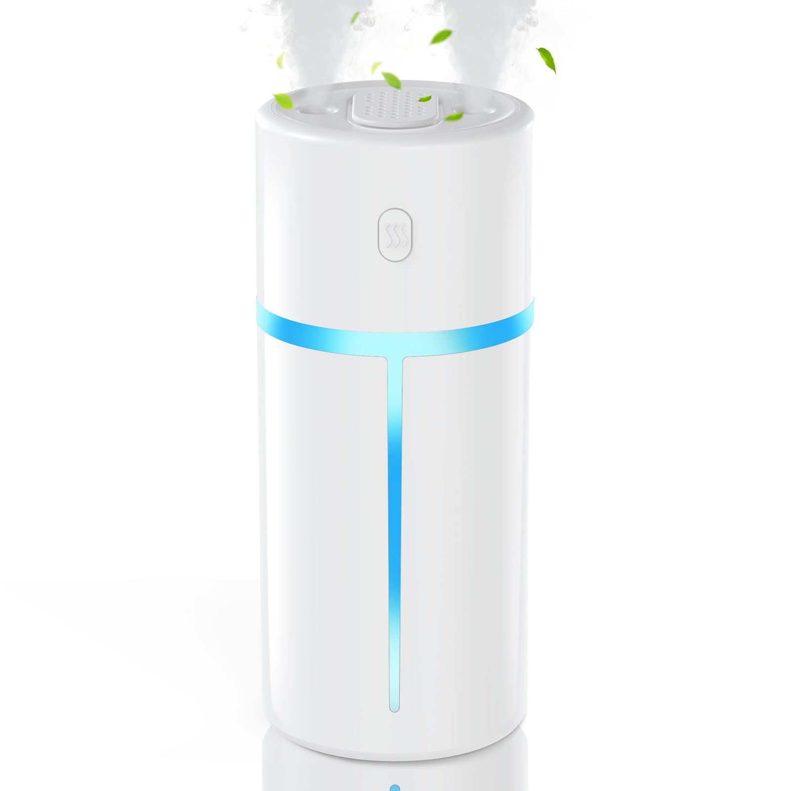 HUMIDIER Portable Car Humidifiers, Cool Mist Small Humidifiers, USB 7 Color Night Lights Waterless Auto Shut-Off Quiet Humidifier for Personal Travel Car Office Room,300ml (White)