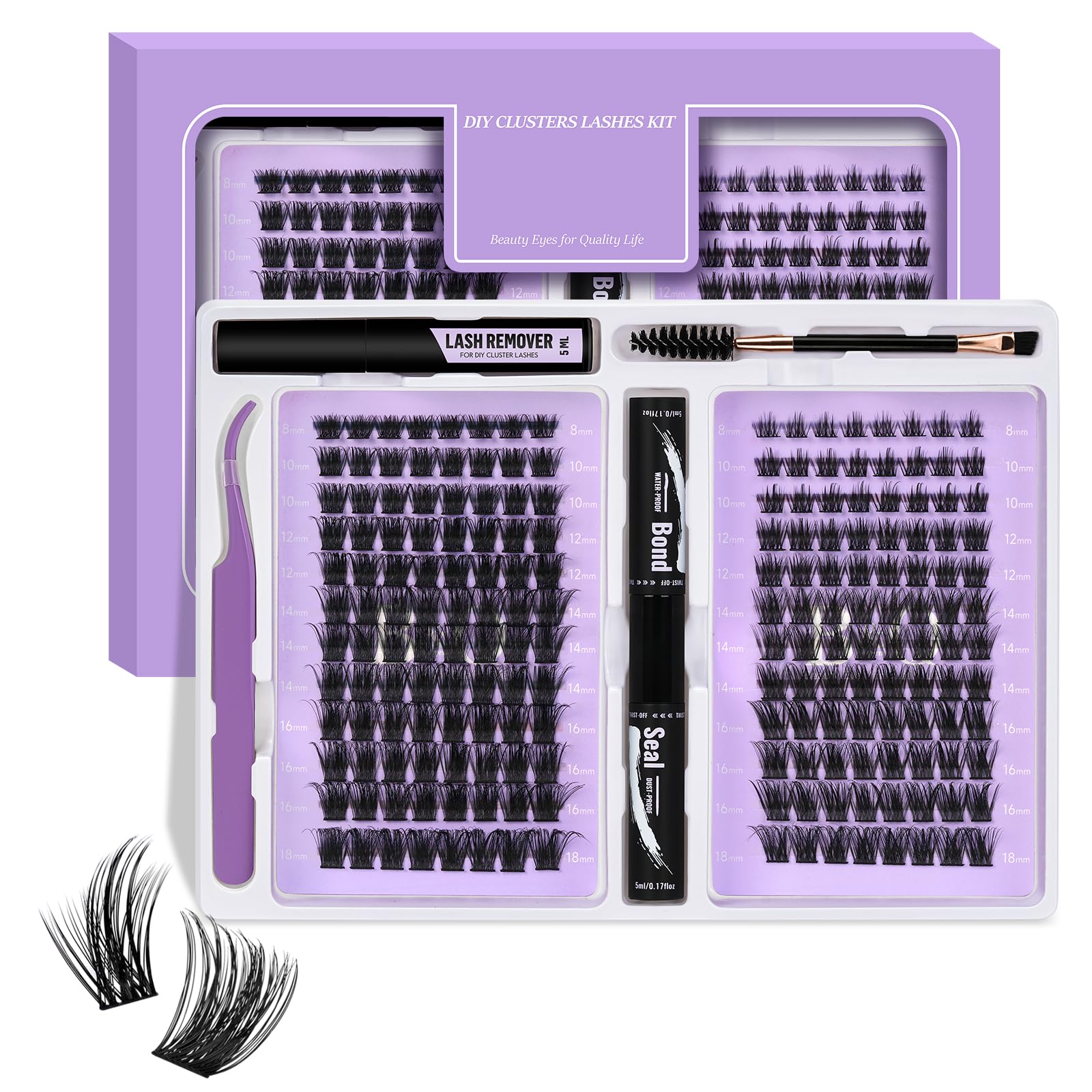 B&Qaugen LASH Premade Fans Eyelash Extensions Long Stem Premade Lash Extensions Fans 0.07 0.10 Pre Made Eye Lash Extension Fans C D Curl Volume Fan Lashes For Lash Extensions(5D-0.10D,9-16MIX)