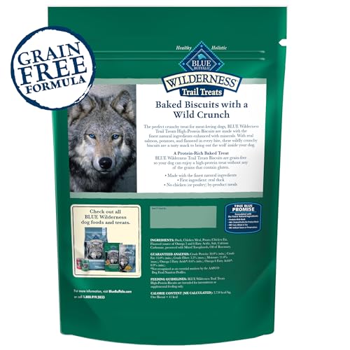Blue Buffalo Wilderness Trail Treats High Protein Grain Free Dog Biscuits Crunchy Dog Treats, Duck Recipe, 24-oz Bag