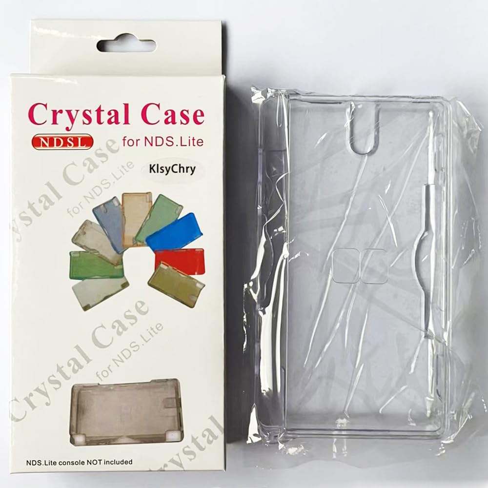 KlsyChry Transparent Hard Shell Case Cover Compatible with Nintendo DS Lite NDSL, Replacement Protective NDS Lite Crystal Clear Housing Case(Not for Nintendo DS or Dsi)