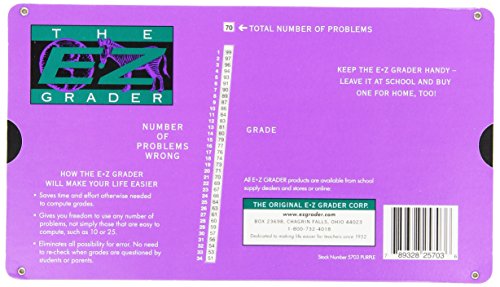 Grading Calculator - E-Z Grader Teacher's Aid Scoring Chart (Purple) - 8-1/2" x 4-3/4"