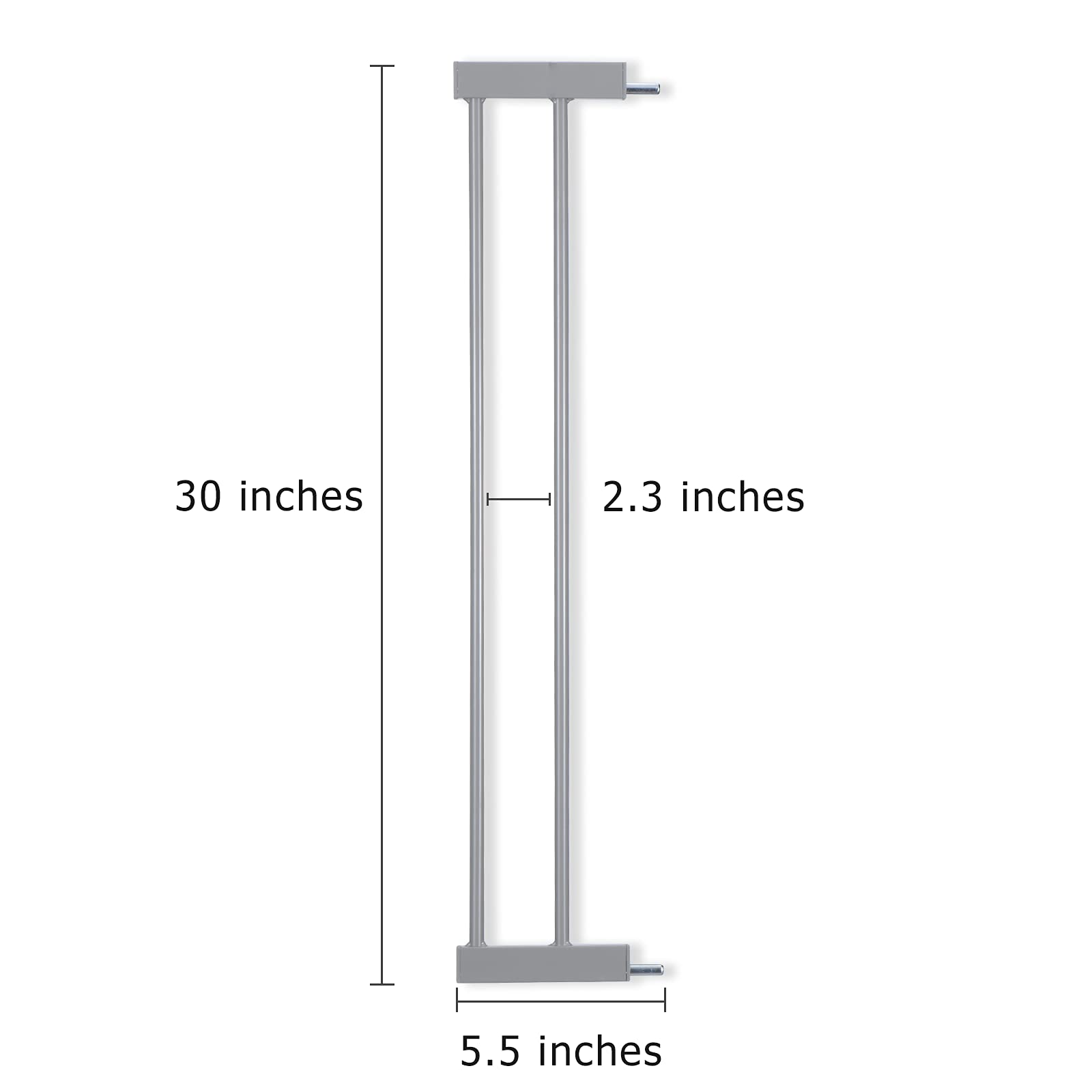 BABELIO 26-45.5 Inch Easy Install Extra Wide Pressure Mounted Metal Baby Gate, No Drilling, No Tools Required, Pet Gate with Wall Protectors and Extenders (Gray)