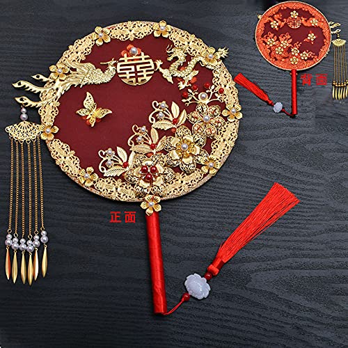 Albert Decoofa Antique Bride Xiuhe Wedding Chinese Show Wo Dress Chinese Hanfu Hand-held Flowers (Color : 2)