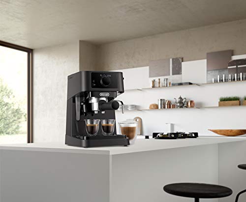 De'Longhi Stilosa EC230.BK, Traditional Barista Pump Espresso Machine, Espresso and Cappuccino, 2 cups, Black