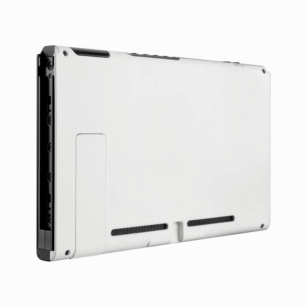 eXtremeRate Soft Touch Grip Back Plate for Nintendo Switch Console, NS Joycon Housing Shell (D-Pad Version) with Full Set Buttons, DIY Replacement Shell for Nintendo Switch - White