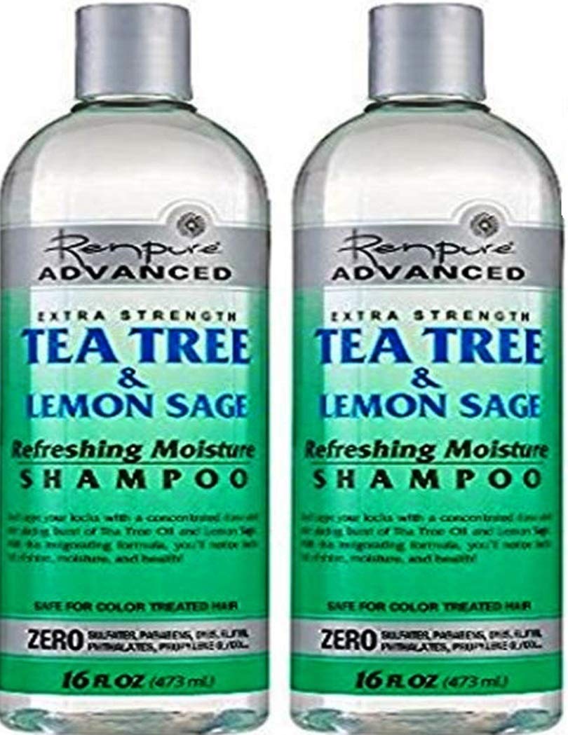 Renpure Advanced Extra Strength Tea Tree & Lemon Sage Refreshing Moisture Shampoo 16oz (Pack of 2) Renpure